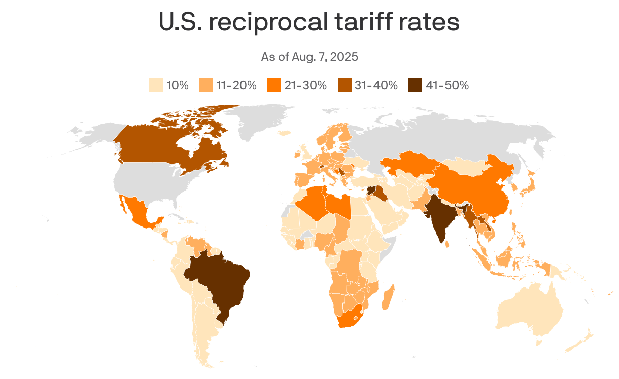 Here's what Trump's new tariffs look like on a map