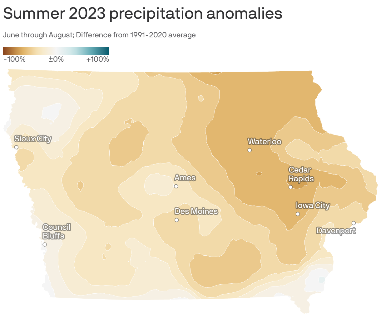 Mapped: Iowa's dry summer - Axios Des Moines