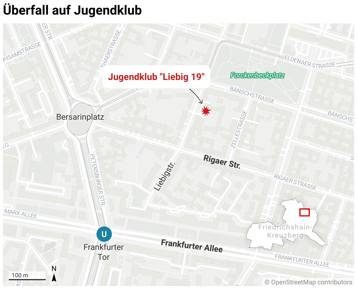Überfall auf Jugendclub in Berlin-Friedrichshain: Viele Verletzte