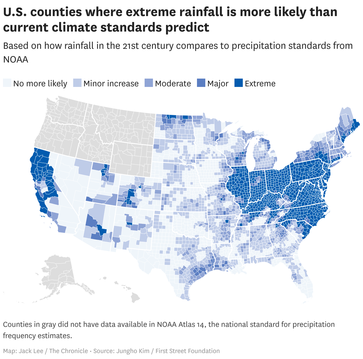 Map: Parts of California not prepared for extreme storms, floods