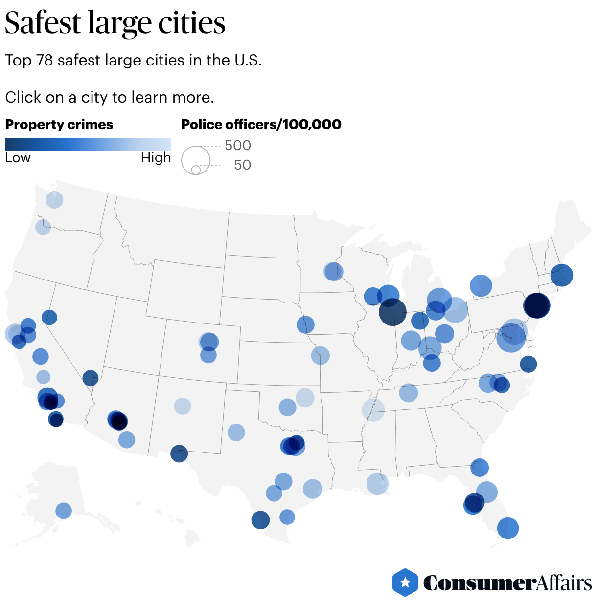 Safest cities in the U.S. (2025) | ConsumerAffairs®