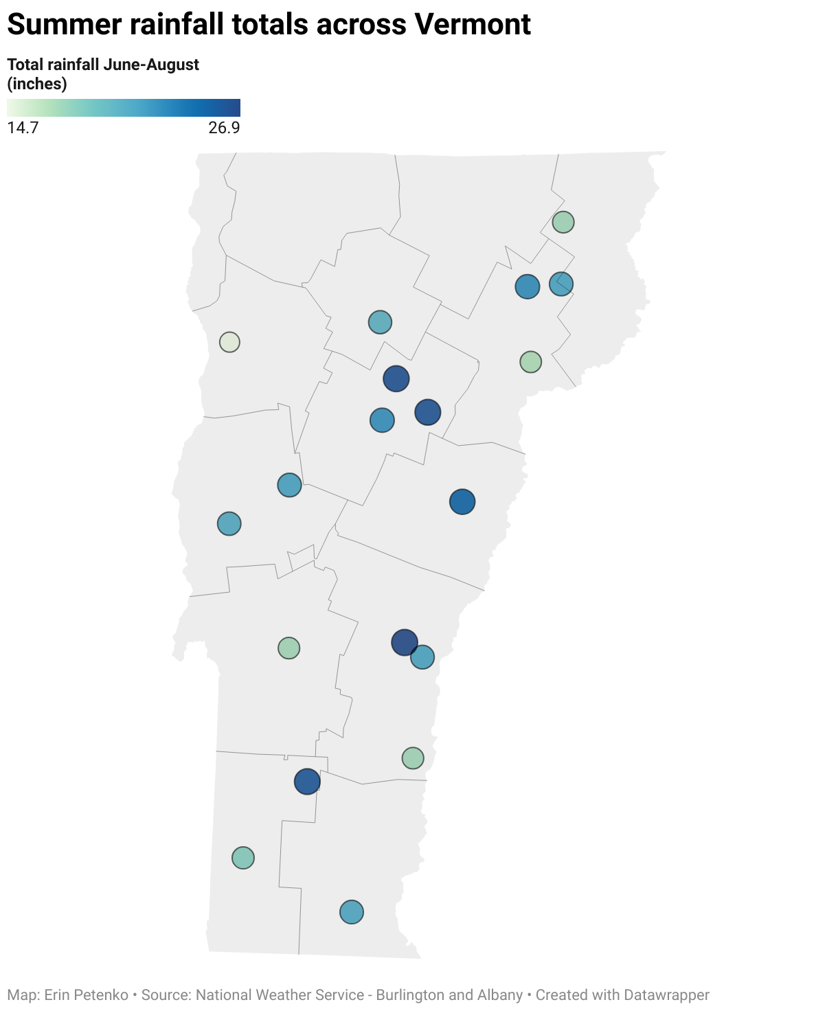 Central Vermont has received more than 20 inches of rain this summer ...
