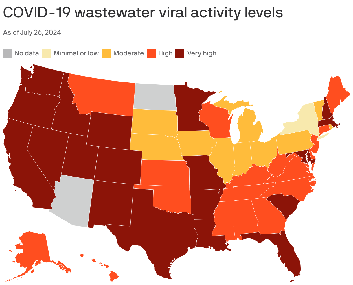 Mapped: COVID summer continues to heat up