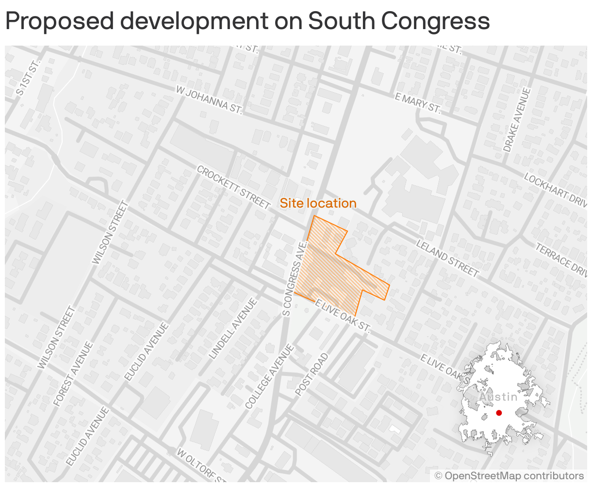 Hundreds of homes proposed on South Congress in Austin - Axios Austin