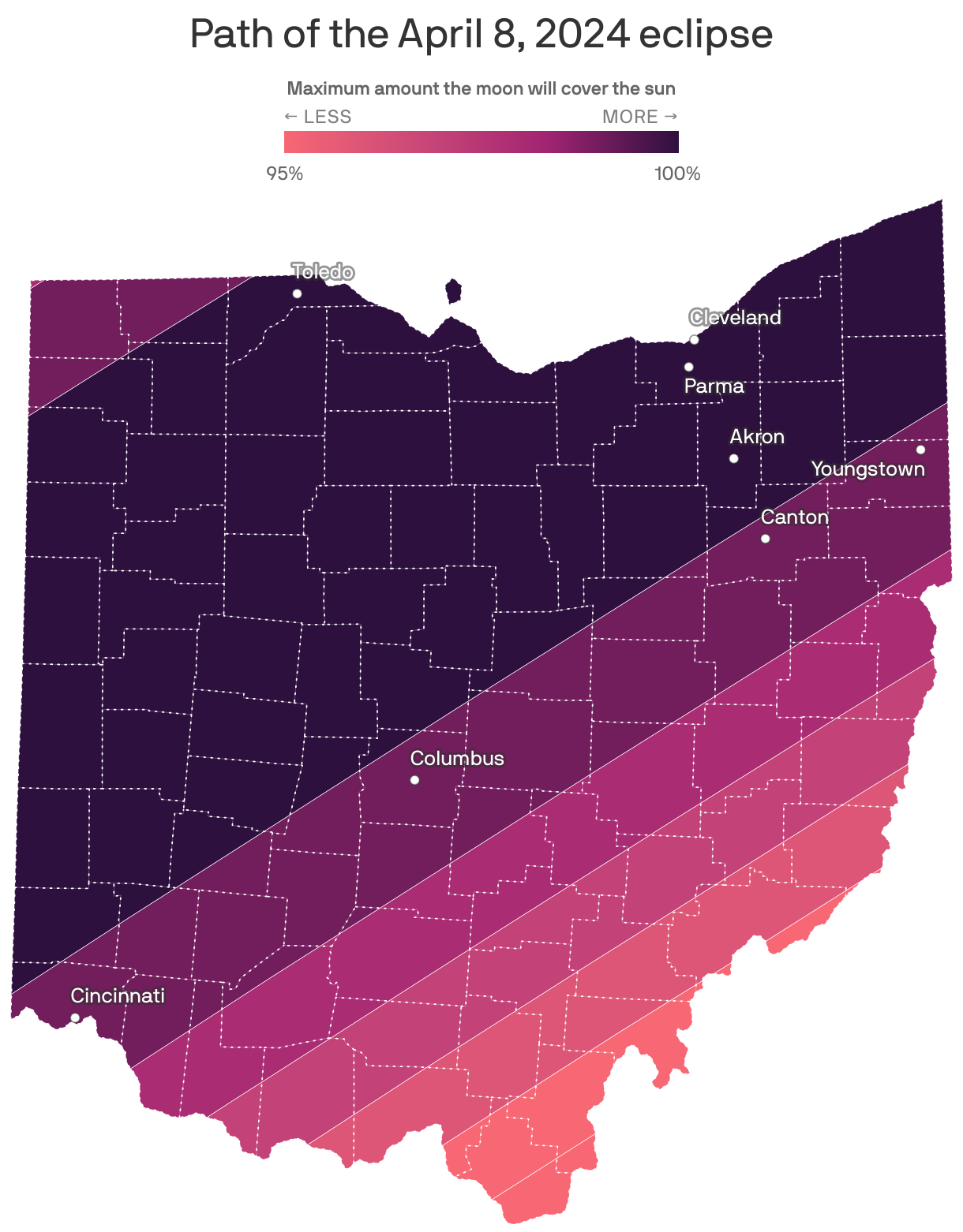 The weather forecast in Columbus during the April 8, 2024 solar eclipse ...