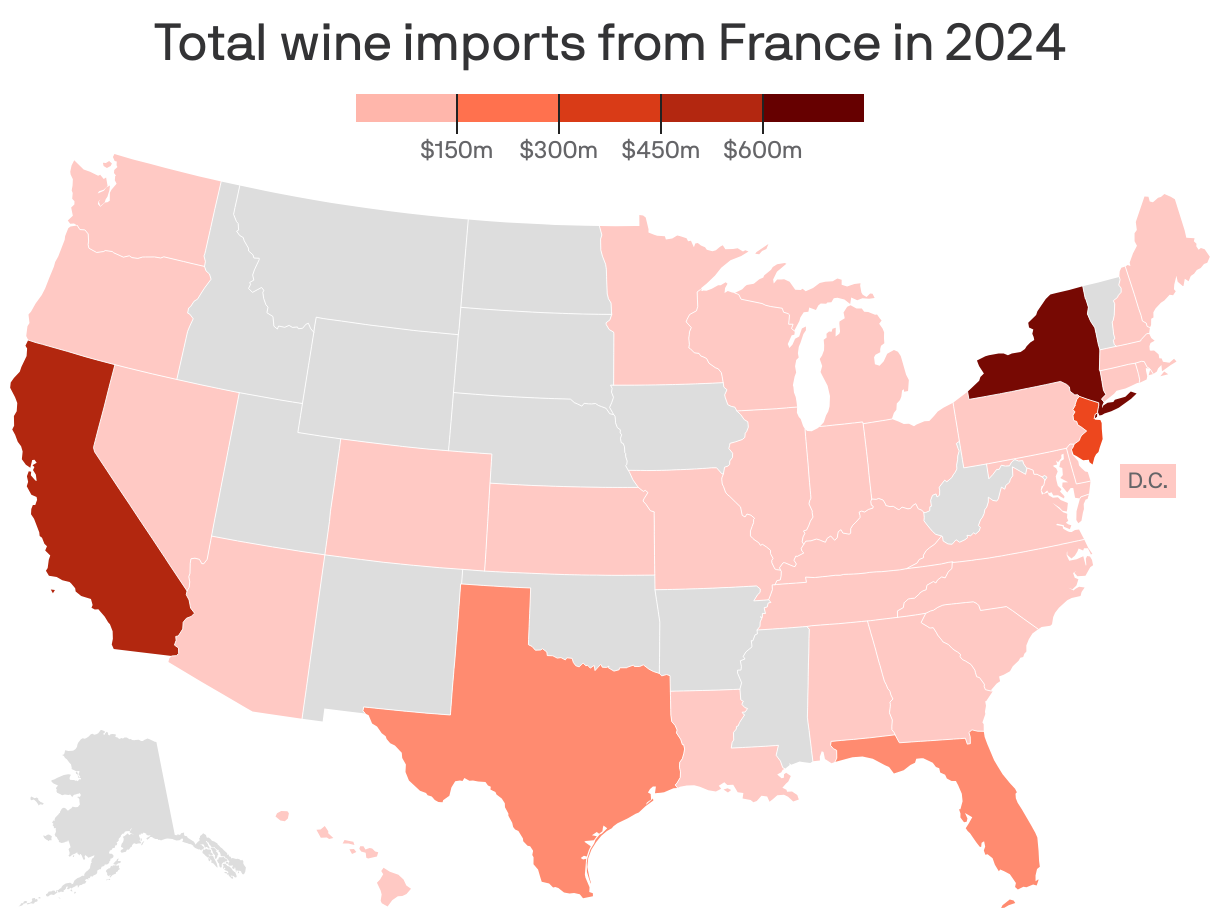 Where wine tariffs would hit hardest across the country