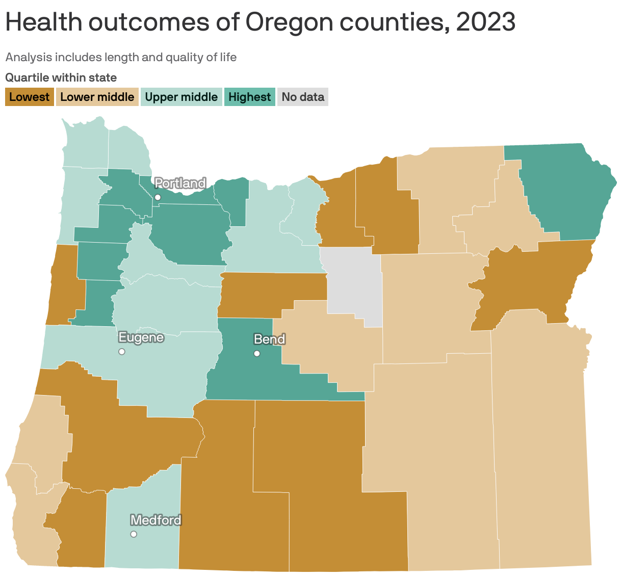 Which Oregon counties are the healthiest? - Axios Portland