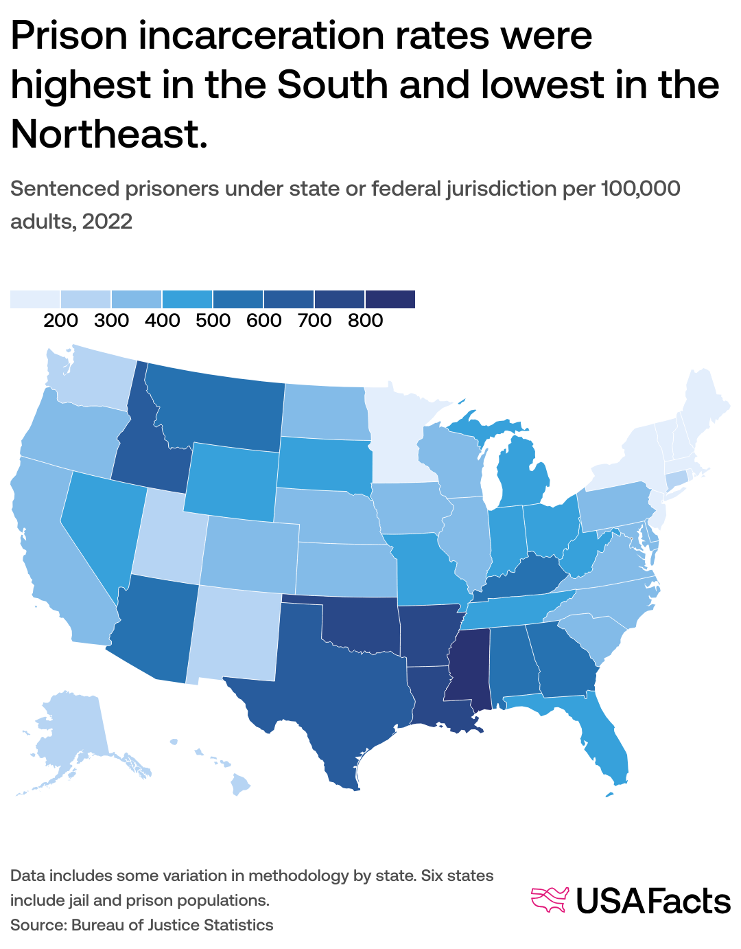 Nevada Federal Prisons Map Mapped: U.S. States By Cost Per Prisoner