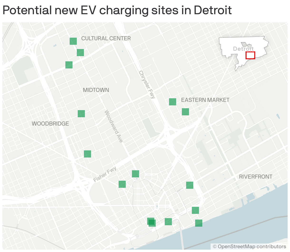 Scoop: Detroit exploring new public EV charging sites around downtown ...