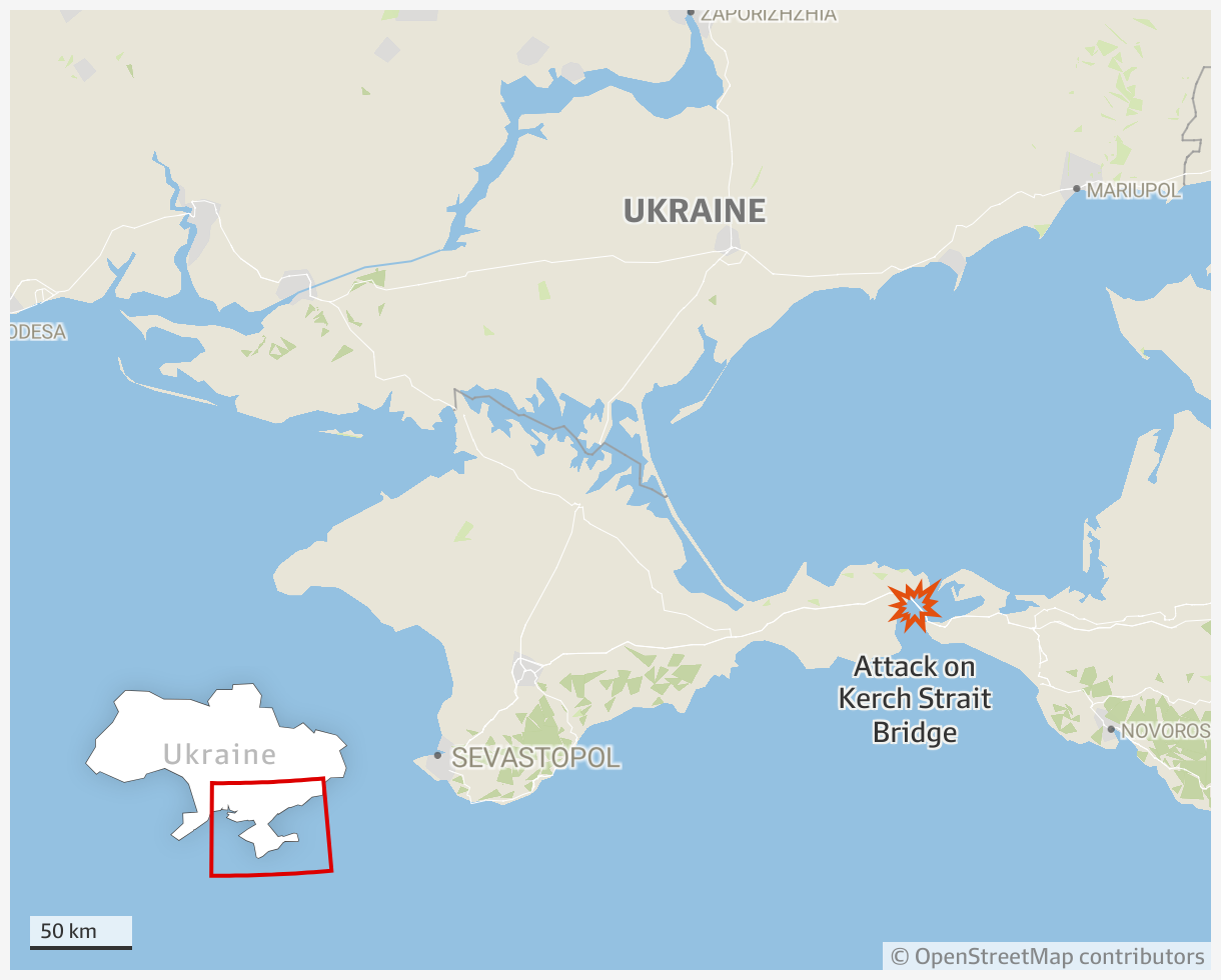 At least two killed in Crimea bridge blast