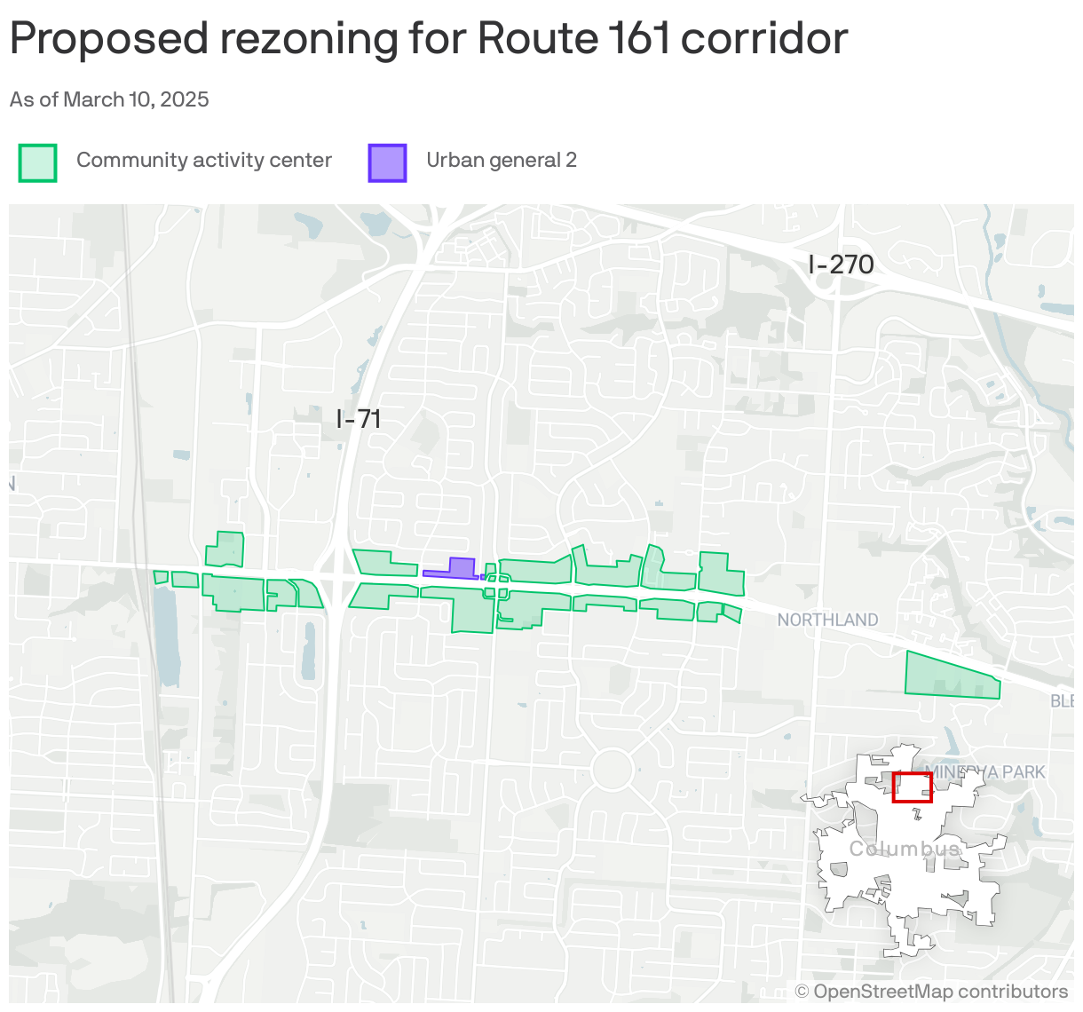 Columbus eyes Route 161 rezoning for more walkable Northland - Axios ...