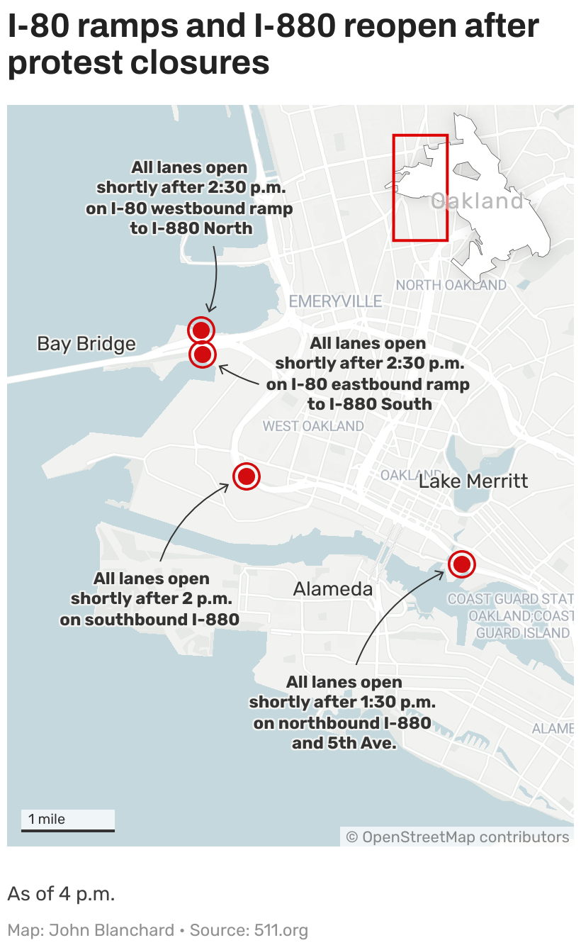 Golden Gate Bridge reopens, but protests may cause more traffic chaos