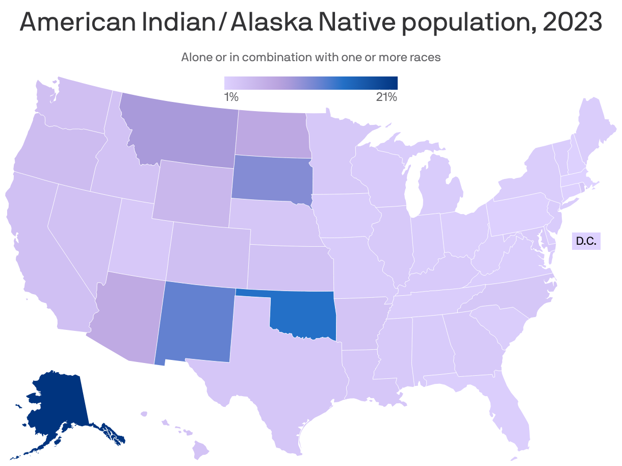 Mapped: Our Indigenous population - Axios Seattle