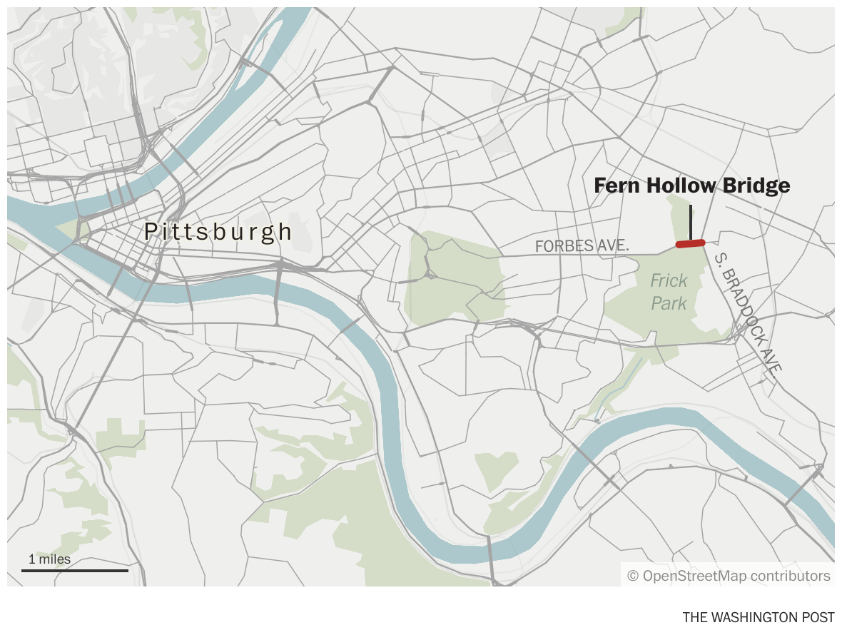 Pittsburgh bridge collapse: 10 injured in Frick Park on day Biden ...