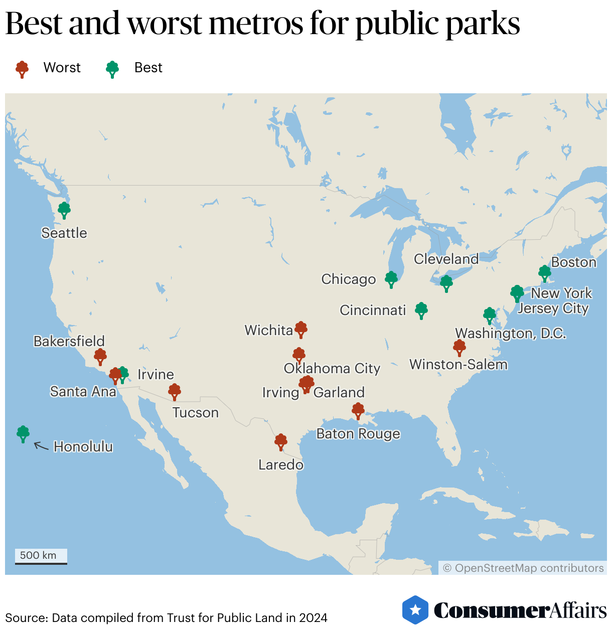 Green Getaways: Cities With the Best (and Worst) Access to Public Parks ...
