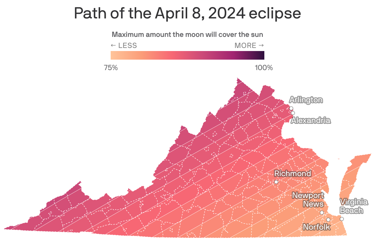 April 8 solar eclipse: What will happen in Virginia - Axios Richmond