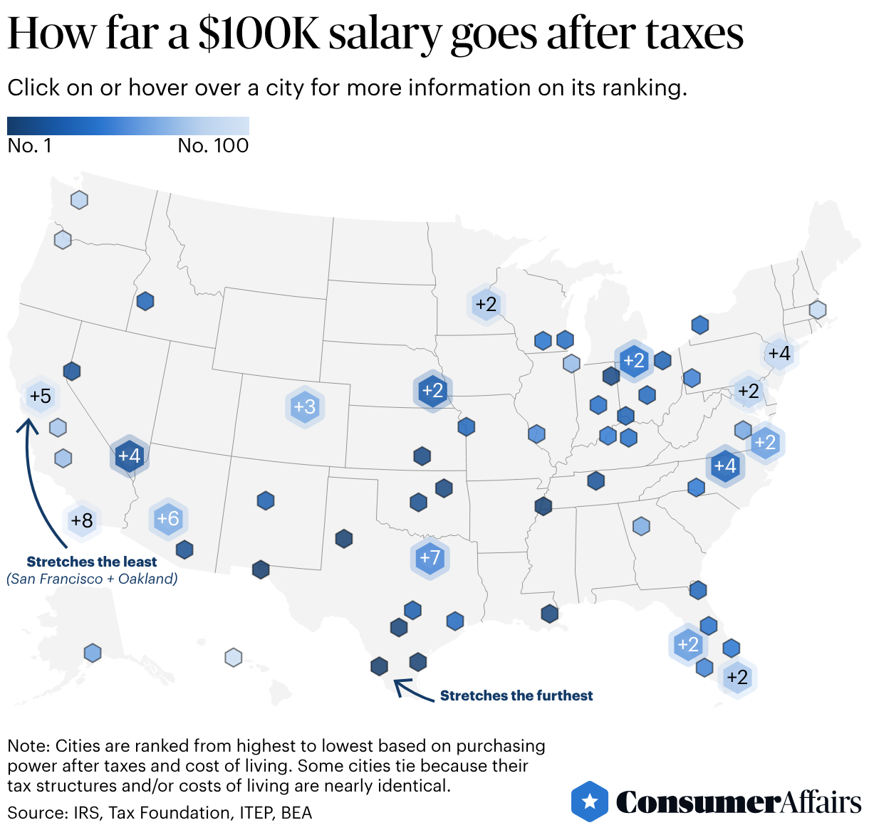Where a $100K Salary Stretches the Furthest — After Taxes ...