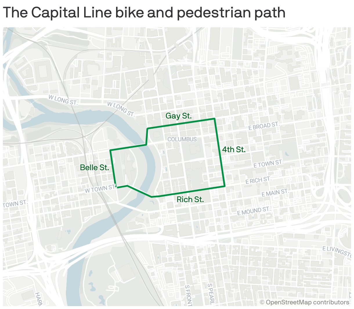 Columbus plans major "Capital Line" downtown pathway - Axios Columbus