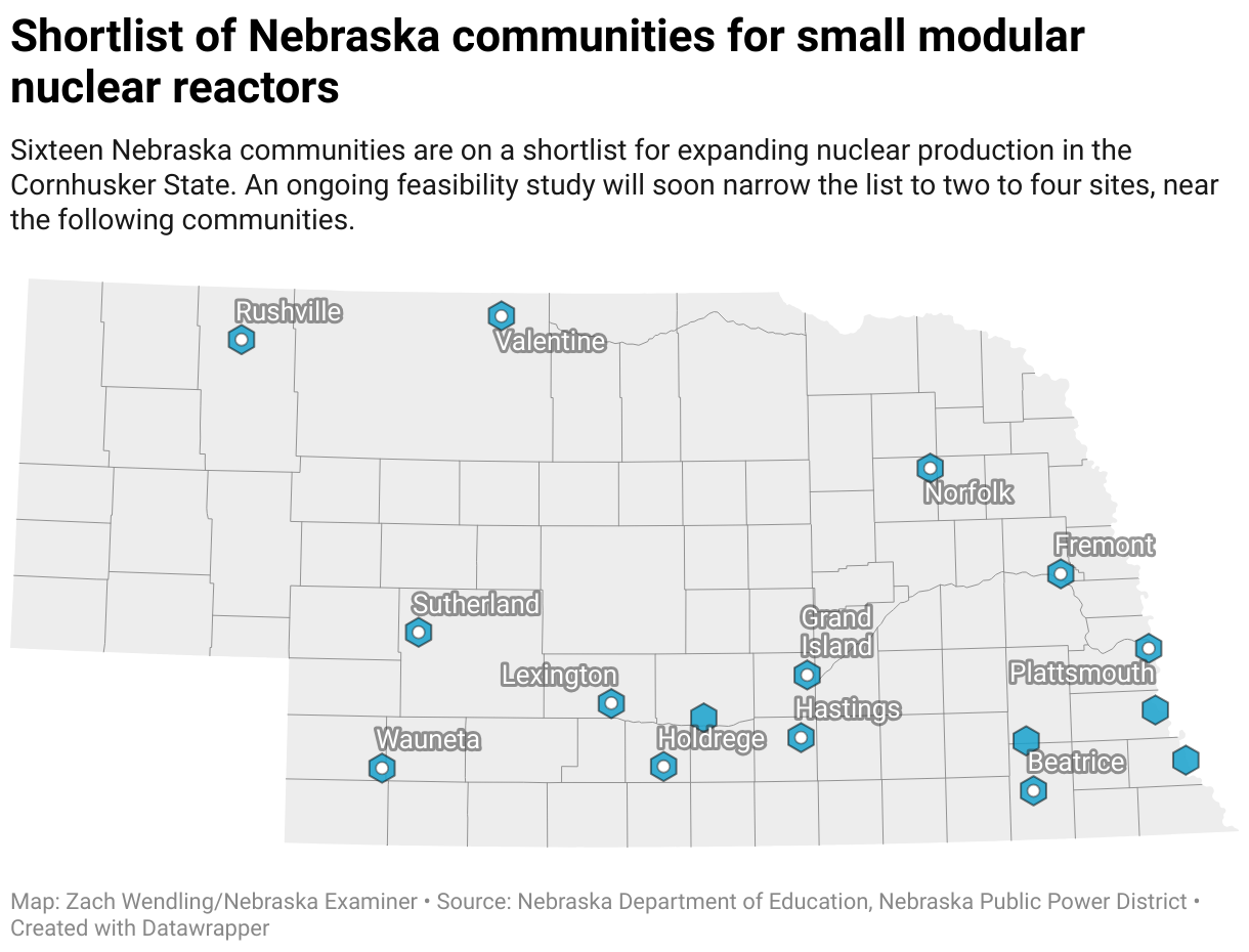 16 locations identified to expand Nebraska nuclear footprint, shortlist ...